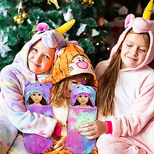 WONDOLL 18-inch-Doll-Clothes and Unicorn Reversible-Doll-Sleeping-Bag Set with Headband Compatible with All 18-inch Dolls Accessories for Kids