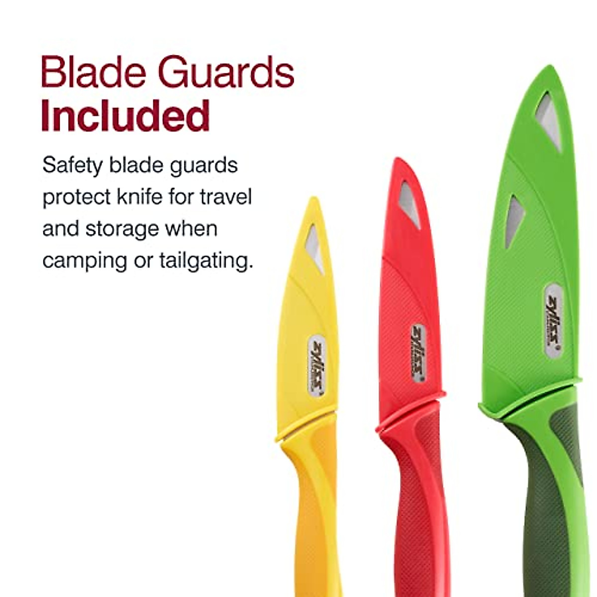 ZYLISS 3 Piece Value Knife Set with Sheath Covers, Stainless Steel