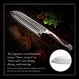 Hammer Stahl 4.5 Inch Japanese Style Santoku Knife High Carbon Stainless Steel Kitchen Knife | Razor Sharp Multipurpose Chopping Knife for Meat, Vegetable & Fruit with Ergonomic Handle & Gift Box