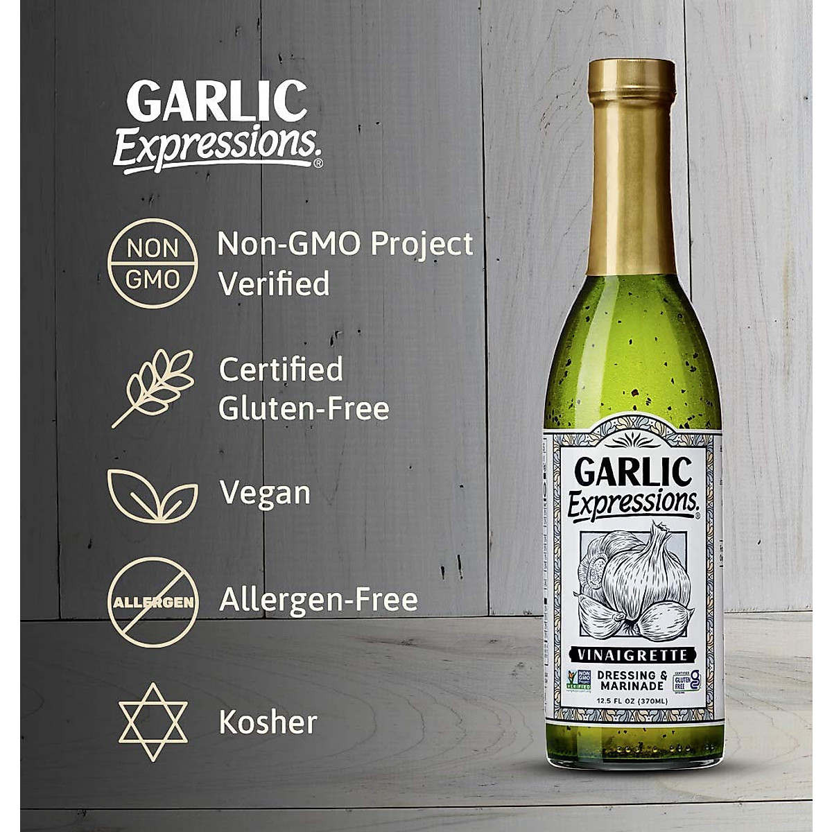 Garlic Expressions Vinaigrette Salad Dressing, Marinade (Pack of 3)