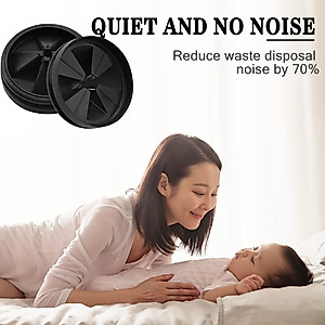 Garbage Disposal Splash Guards, 2-Pack Upgraded for InSinkErator Evolution Series QCB-AM Sink Baffle Drain Cover, Removable Quiet Collar Drain Plugs, Garbage Disposer Accessories 3 3/8" (Black 2 pcs)