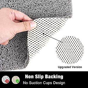 MAPLEZ Non-Slip Bath Mat for Tub Shower Mat Bathtub Mat for Wet Areas Quick Drying 24"x16", Grey