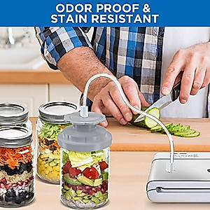 Atecess Jar Sealer Compatiable for FoodSaver Jar Sealer/FoodSaver Vacuum Sealer (TC-Grey+Pump)