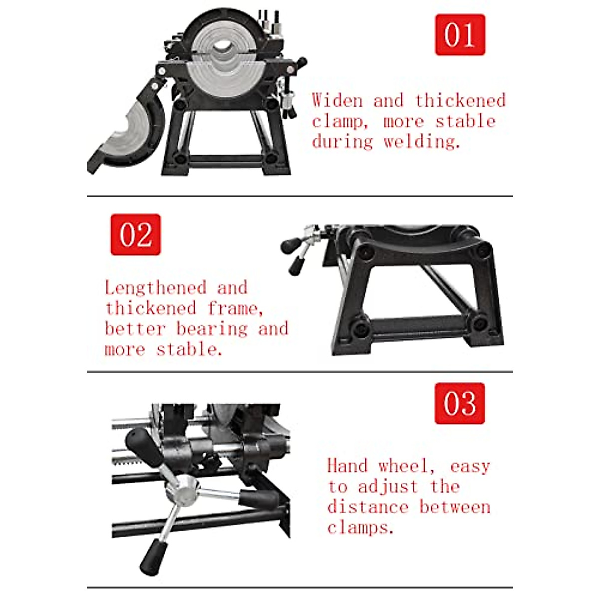 INTSUPERMAI Pipe Fusion Welder 4 Clamps Electric Tube Butt Fusion Machine Pipe Welding Machine PP PE PB PVDF Butt Fusion Welding Machine 110V 2.48"-6.30" (63-160mm) with Digital Heating Plate