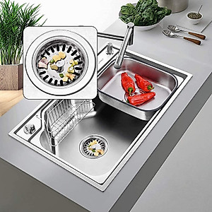 Kitchen Sink Strainer Kitchen Sink Plug, 2 Pack Universal Sink Plugs Bath Plug Strainer Plug, Thickened Stainless Steel Sink Plug Strainer For Kitchen Bathroom Home Office Hotel, Diameter 80Mm