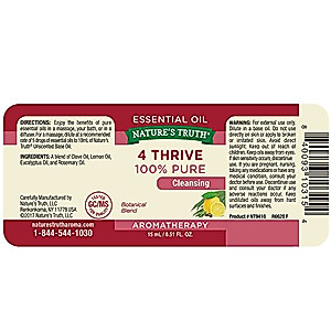 Nature's Truth Vitamins Essential Oil, 4 Thrive, 0.51 Fluid Ounce