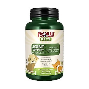 NOW Foods Pet Health, Joint Support Supplement, Formulated for Cats & Dogs, NASC Certified, 90 Chewable Tablets