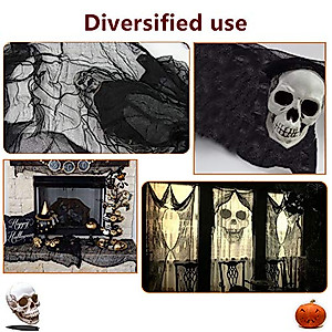 HAOYUNTE Halloween Creepy Cloth, Spooky Giant (40 x236 in.) Cheese Cloth Tapestry for Halloween Party Supplies Decorations Outdoor Yard Home Wall Decor, Black