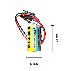 KANGLEUS 1700mAh MR-BAT ER17330V/3.6V A6BAT PLC Battery for FANUC CNC System Non-Rechargeable (Pack of 2)