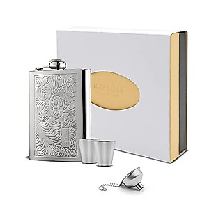 Octaville flasks for liquor for men Stainless quality hip flask 8oz Pocket Engraved Wine Drink Pot Alcohol flagon metal 220ml whiskey flask (Pattern)