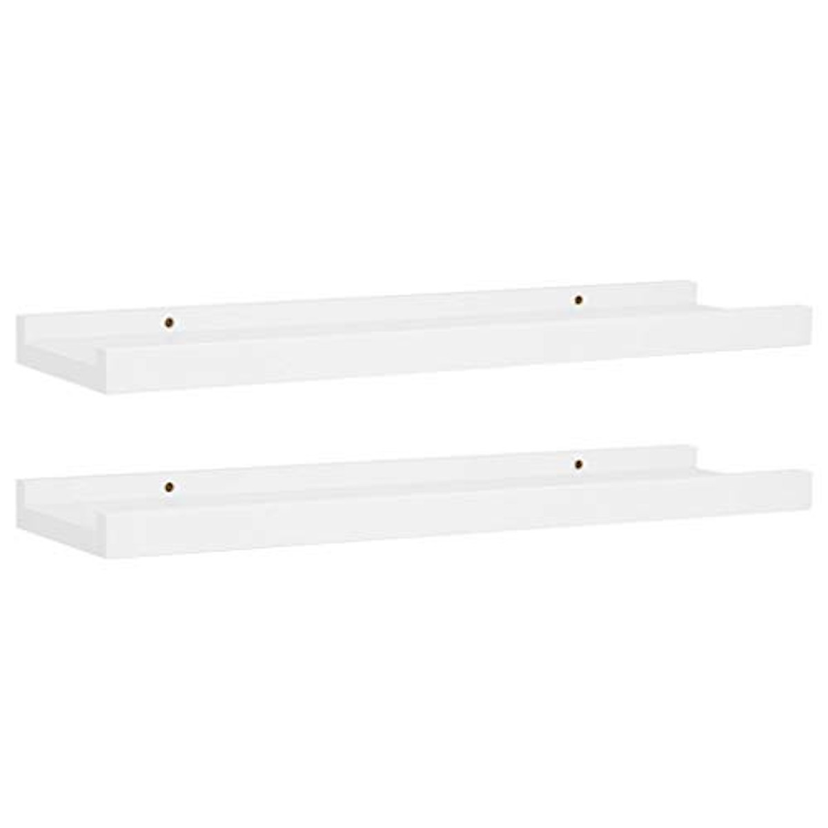 homiuse 2 Pack Floating Shelves 15.7" Wall Shelves for Bathroom Shelf Decor Floating Shelf Bracket Wall Mounted Shelves for Bedroom Picture Frame Ledge Shelves for Wall Storage Small Shelf White MDF