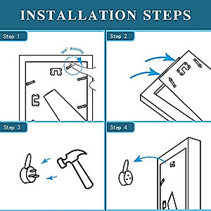 Hongkee 8x10 Picture Frame Set of 4, Made of Real Glass and Distressed White Frame, 8 by 10 for Wall or Tabletop - Display 5x7 with Mat or 8x10 Picture Without Mat