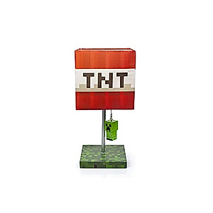 Minecraft TNT Block Desk Lamp with 3D Creeper Puller | 14-Inch LED Lamp Light