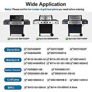 Criditpid Porcelain Grill Heat Shields Replacment for Dyna-Glo DGF510SBP, DGF493BNP, Barbeque Grill Heat Plates for Backyard Grill Replacement Parts BY15-101-001-02, BY13-101-001-13, GBC1460W
