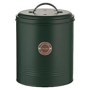 Typhoon Living Green Compost Caddy with Lid, 2.5L