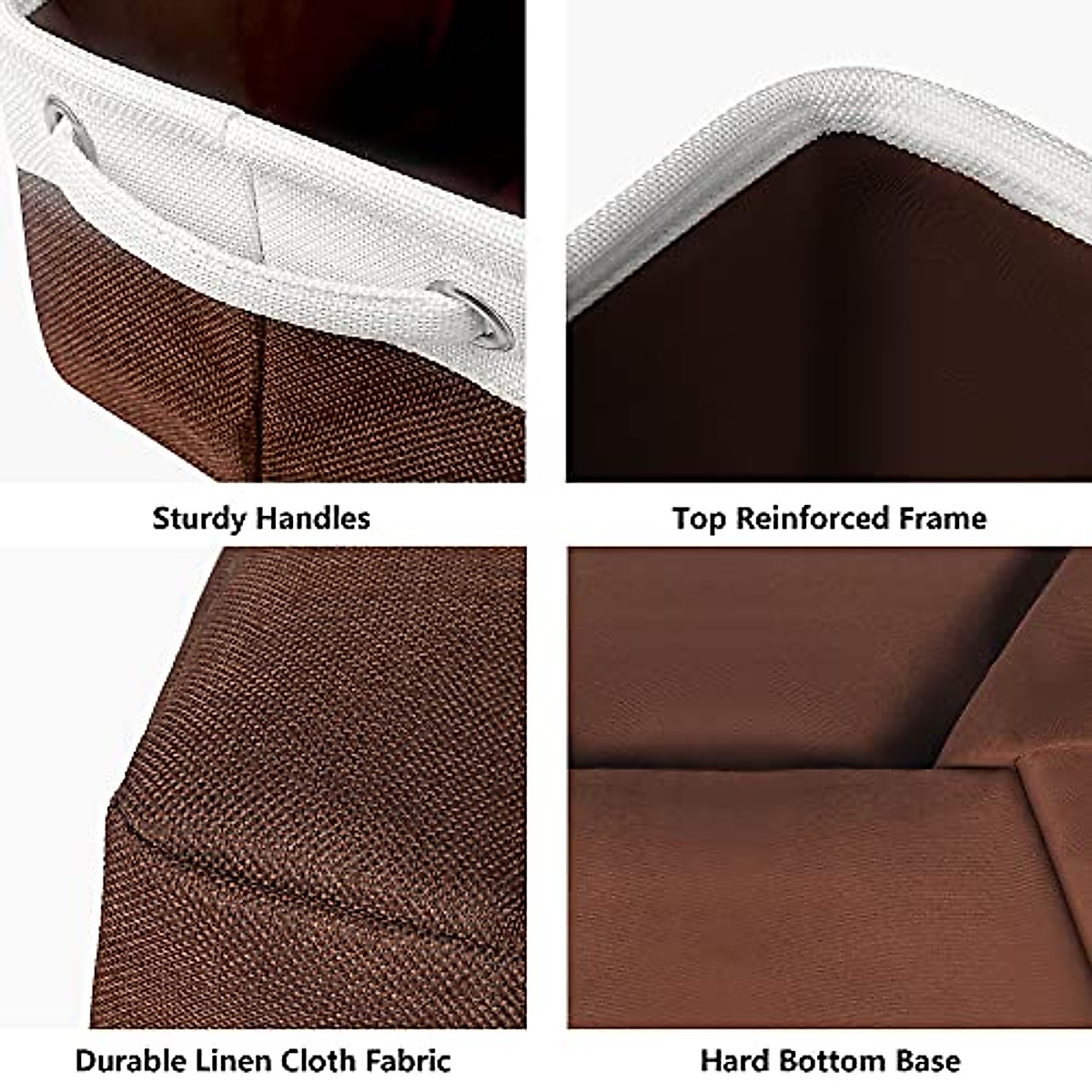 Small Storage Baskets, 6-Pack Small Fabric Bins,Empty Gift Baskets with Rope Handles, Collapsible Decorative Baskets for Shelves, Closets, Laundry, Nursery