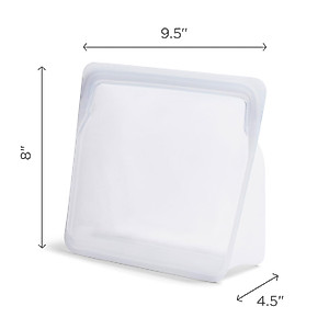 Stasher Silicone Reusable Storage Bag, Stand-Up Mega (Aqua) | Food Meal Prep Storage Container | Lunch, Travel, Makeup, Gym Bag | Freezer, Oven, Microwave, Dishwasher Safe, Leakproof