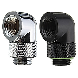Kyerivs G1/4" Male to Female Extender Fitting, 90° Rotary Enhance Multi-Link Adapter Fitting for Computer Water Cooling System (Male to Female)