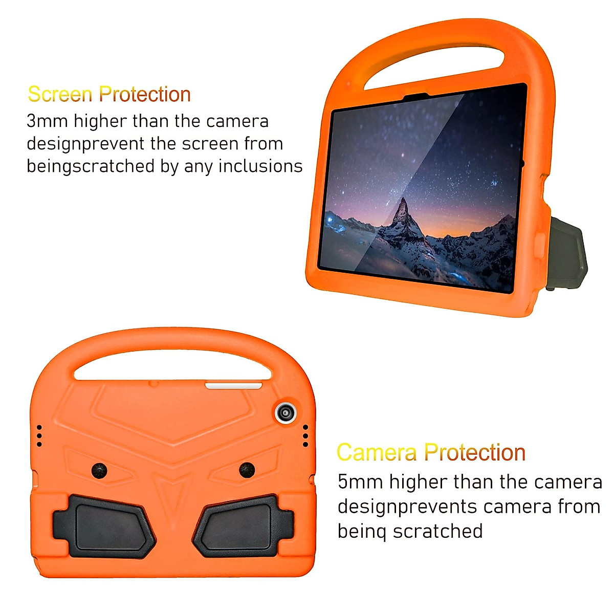 UUcovers Kids Case for Samsung Galaxy Tab A8 10.5 inch Tablet 2022 (SM-X200/X205/X207) Shockproof Handle Stand Lightweight Silicone Protective Kickstand Cover for Galaxy Tab A8 10.5 inch, Orange Bird