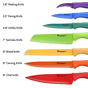 Mogaguo 7 Piece Professional kitchen knife Set Dishwasher Safe, Sharp Knife Set for Cutting Meat, Knives Set for Kitchen Cooking