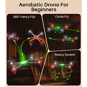 Drones for Kids, SYMA X440 RC Helicopter Drone with Detachable Arms with 7-Color Light Switching, 16 Stunts, 2 Batteries and Altitude Hold, Remote Control Toys for Boys Girls