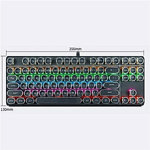 RMENST Gaming Keyboard, 87 Keys, Wired LED Backlit Computer Keyboard, USB Ergonomic Mechanical Keyboard for Desktop/Computer/PC (Color : White)