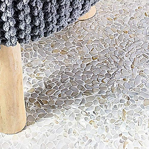Ivy Hill Tile Pacif White Pebbles 11.81 in. x 11.81 in. Pearl Shell Mosaic Backsplash, Kitchen, Bathroom, Wall Tile (0.97 Sq. Ft. Sheet)