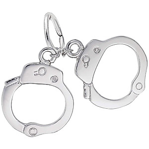 Rembrandt Charms Handcuffs Charm, Sterling Silver