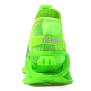 kokib Men's Running Sports Walking Shoes Mesh Lightweight Breathable Athletic Jogging Fashion Sneakers Apple Green