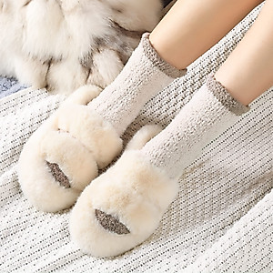 Fuzzy Socks for Women - Womens Fuzzy Socks Fluffy Cozy Socks Warm Socks for Women Slipper Socks Soft Comfy Sleeping Socks Gift for Women
