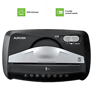 Aurora High Security Paper and Credit Card Shredder with 3.7-Gallon Wastebasket, 8-Sheet Cross-Cut with Basket