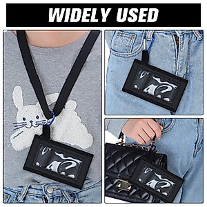 Kosiz 2 Pack Blood Glucose Meter Case with Lanyard Compatible with Dexcom G7 Glucose Monitor Pouch with Viewing Window for Diabetic Accessories Supplies (Black)