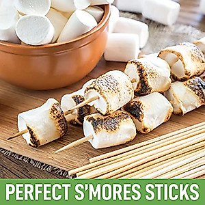Zulay Kitchen Authentic Bamboo Marshmallow Smores Sticks - 40 Extra Long 17.5" Roasting Sticks - 5mm Heavy-Duty Bamboo Skewers - Thick Smore Sticks - Ideal for Grilling - Marshmallow Sticks Camping