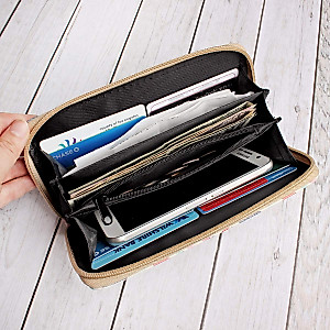 MYS Collection RIAH FASHION Rainbow Glitter Zip Around Wallet - Sparkly Confetti Single Zipper Clutch Purse with Card Slots (Rainbow - Red)