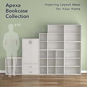 HOMES: Inside + Out Apexa 3 Cube Storage Organizer Shelves, Stackable Wood Bookcase Fits Cubby Bins for Organization, Dorm Teen Room Decor & Home Office, White
