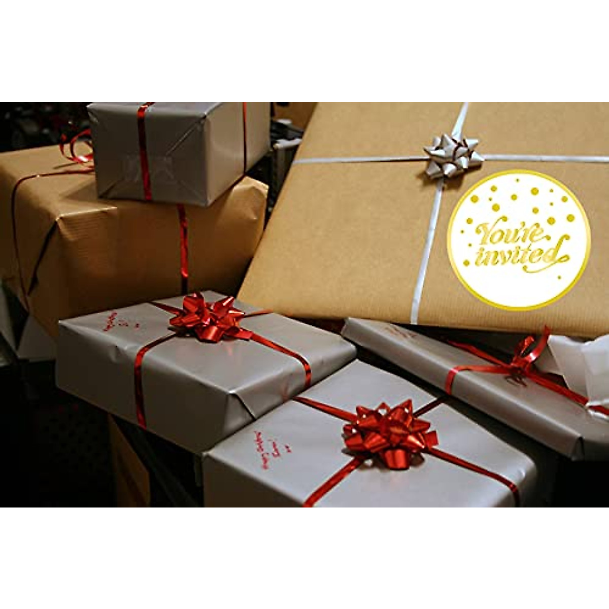 Gold Round You are Invited Stickers,Wedding Stickers for Envelopes,Save The Date Label,2 Inch Invitation Card Envelope Seals,Please Join Us Stickers for Envelopes160 Pcs Per Pack.