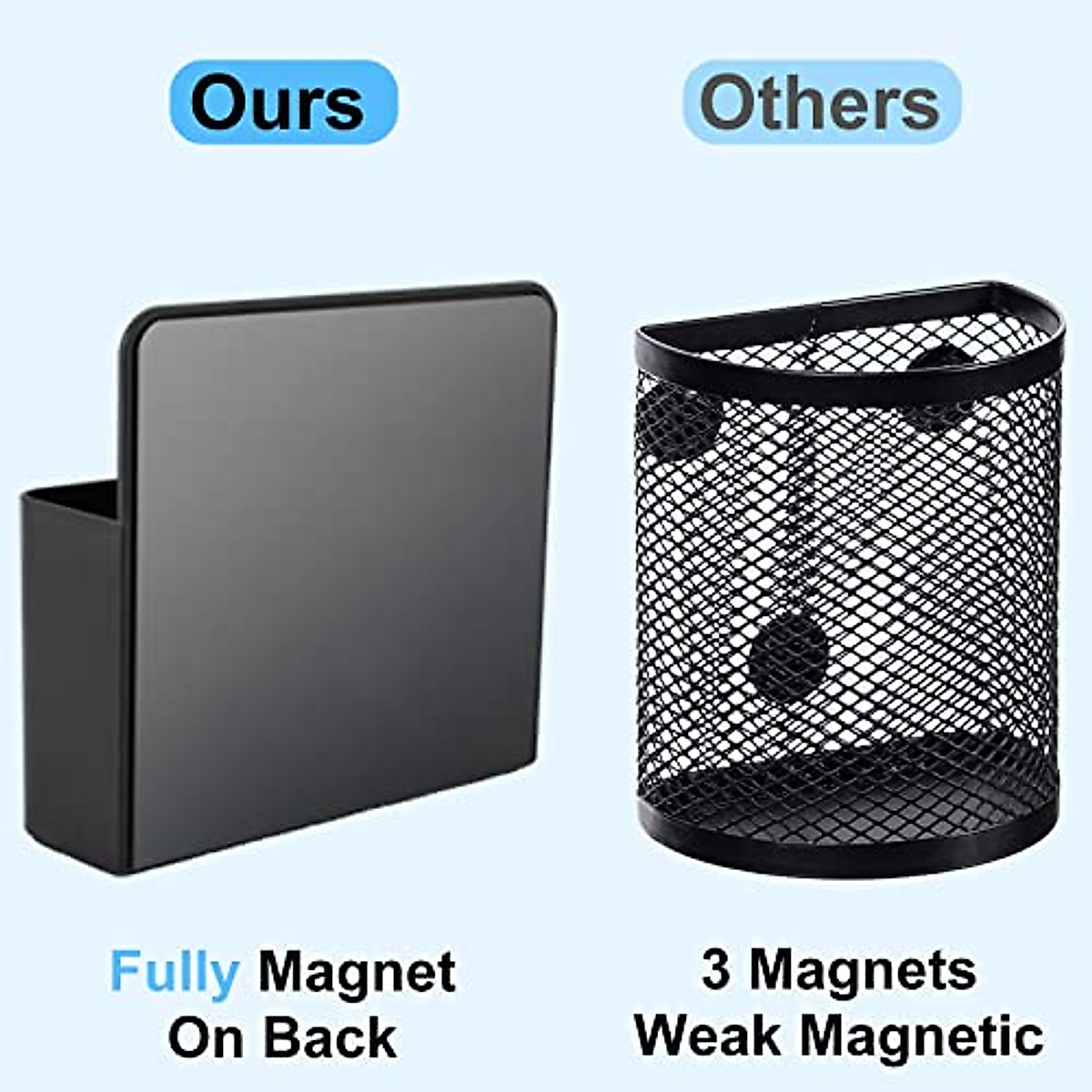 KITANIS Magnetic Pen Holder,2 Pack Magnetic Dry Erase Marker Holder with Generous Compartments,Strong Magnet Storage Marker Pen Pencil Organizer for Refrigerator,Whiteboard,Locker Accessories