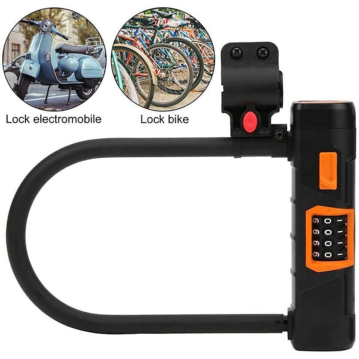 XIXIDIAN Bike U Lock Heavy Duty Bike Lock Bicycle Lock,U Lock and 4 ft Length Security Cable with Sturdy Mounting Bracket