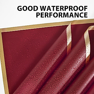 NESCCI 20 Sheet Flower Wrapping Paper - Waterproof Floral Bouquet Wrapping Paper, Florist Supplies Packaging Paper for Wedding Birthday Gift DIY (Wine Red)