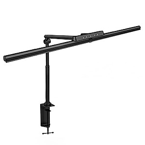 OOWOLF CRI 95 LED Task Lamp with Clamp, 24W Super Bright Desk Lamp, 168 Pcs SMD LED, Metal 32" Wide Lamp, Stepless Brightness Dimmable, Task LED Light for Home Office, Workbench, Architect, Eye-Caring