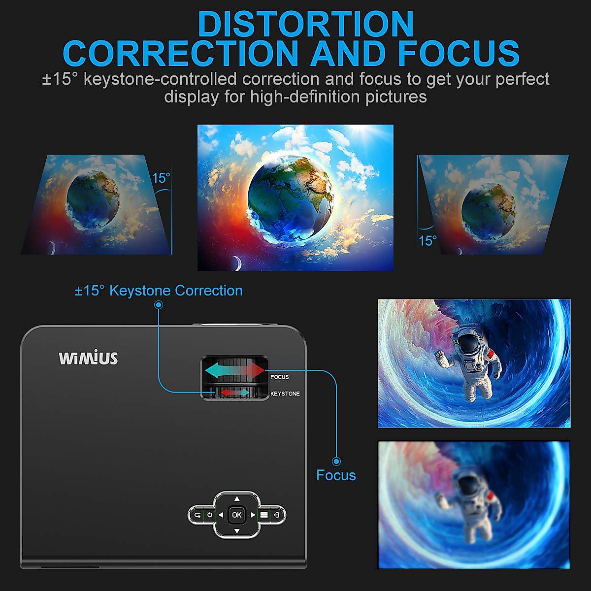 Mini Projector Native 720P Full HD, Portable Video Projector Outdoor Movie Projector, LED Home Theater Projector 1080P and 300" Supported, Compatible with PS4, PC, VGA, TV Stick, HDMI, AV and USB