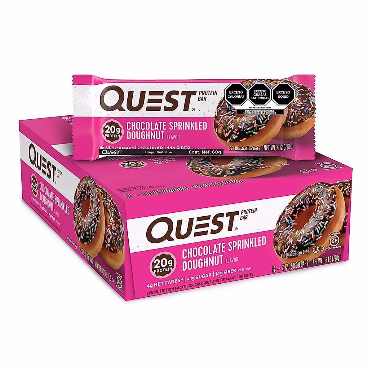QUEST NUTRITION Chocolate Frosted Doughnut Protein Bar 12 Pack, 2.12 OZ