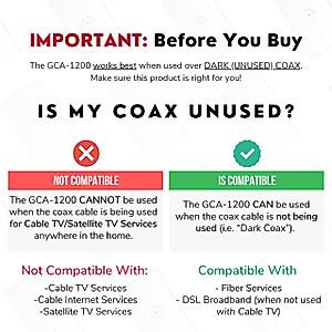 Nexuslink G.hn Ethernet Over Dark Coax Adapter | 1.2Gbps | Fast and Secure Network Performance, Online Gaming and Streaming in Hard-to-Reach Locations, 2 Units (GCA-1200-KIT)