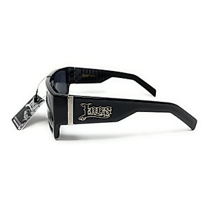 LOCS Hardcore Shades LOCS 91010 Black Sunglasses | Gangster Square FLAT TOP Cholo OG Lowrider Shades Adult