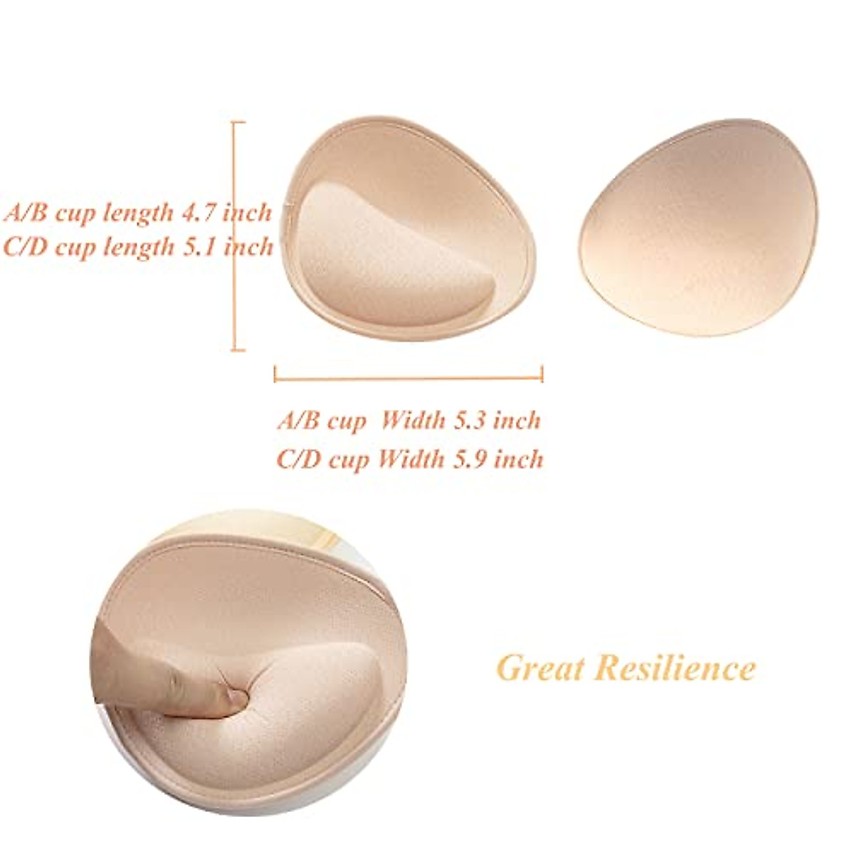 ONDY Thick Bra Pads Inserts, Breast Enhancers Inserts, Latex Bras Inserts Push Up Pads for Sports Bra Cups Swimsuit