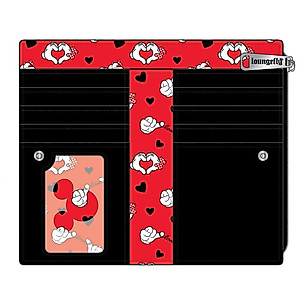 Loungefly Disney Mickey and Minnie Valentines Flap Wallet Mickey And Minnie Mouse One Size