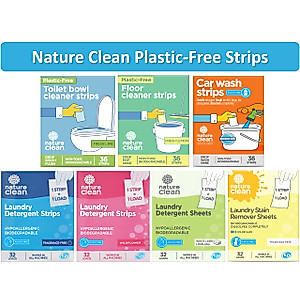 Nature Clean Non-Toxic Toilet Bowl Cleaners Strips 36 count, Plastic-Free Packaging, Natural Toilet Cleaner Septic Safe, Refresh Toilets & Bathroom. No Splash
