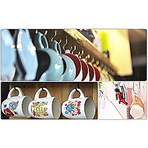 Kinteshun Cup Ceiling Hooks,Medium Size Vinyl Coated Screw-in Open Hooks Hangers(50pcs,1.25 inches,Brown)