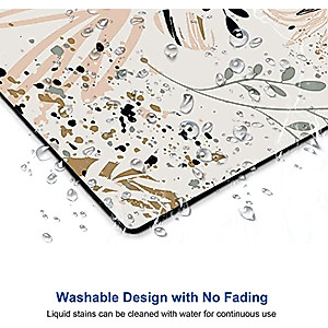 SANWUMIAN Mouse Pad, Mouse Pad with Abstract Art Design, Square Mouse Mat Waterproof Mousepad Non-Slip Rubber Base Mouse Pads for Office Laptop, Modern Boho Leaves