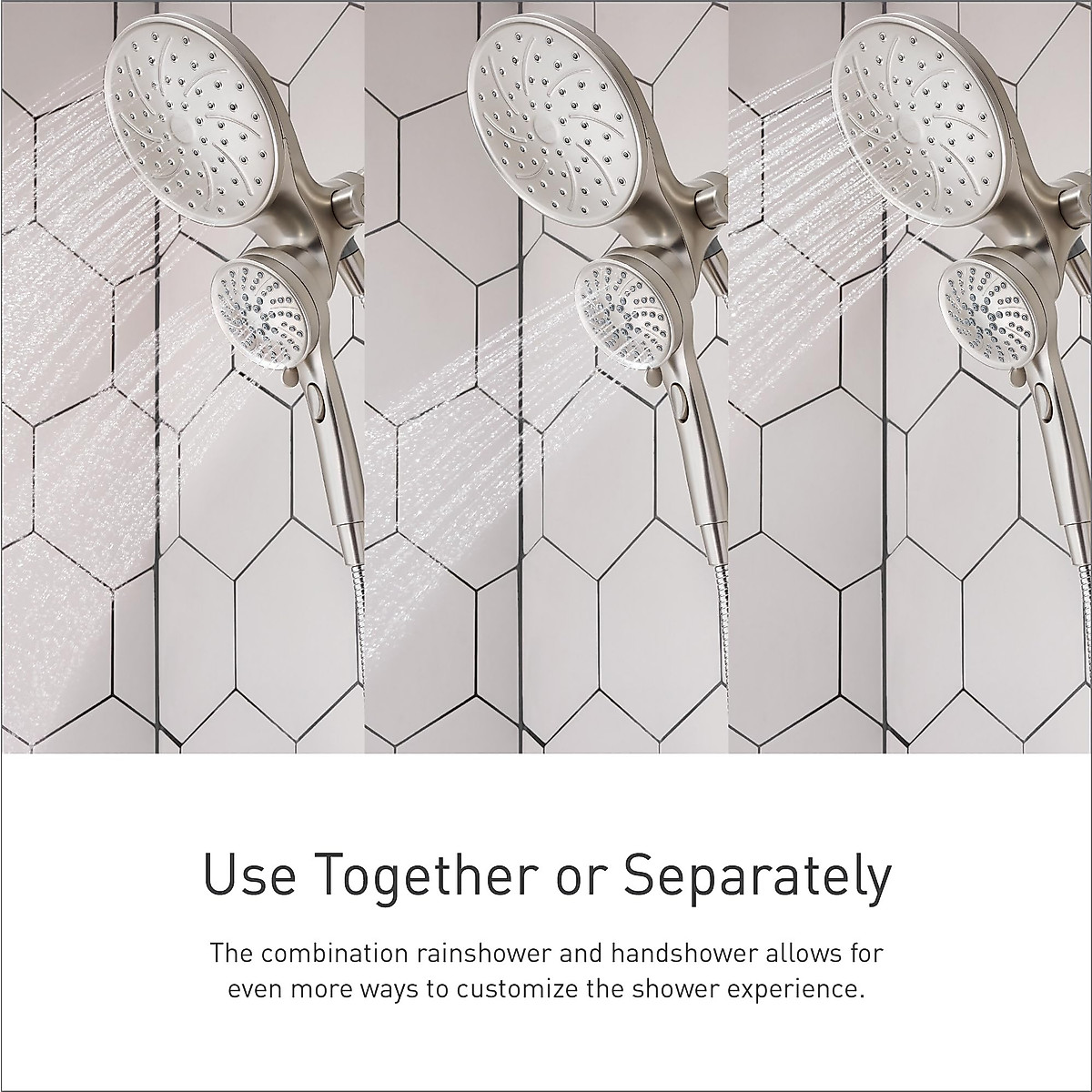 Moen 26008SRN Attract Magnetix Six-Function Handheld Showerhead with Magnetic Docking System, Spot Resist Brushed Nickel